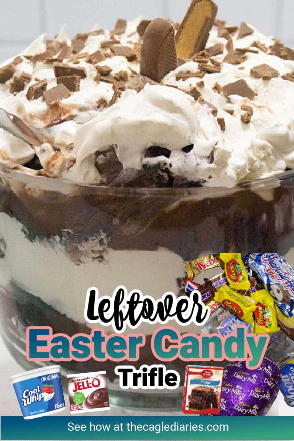 Easter Leftover Candy Chocolate Trifle | The Cagle Diaries